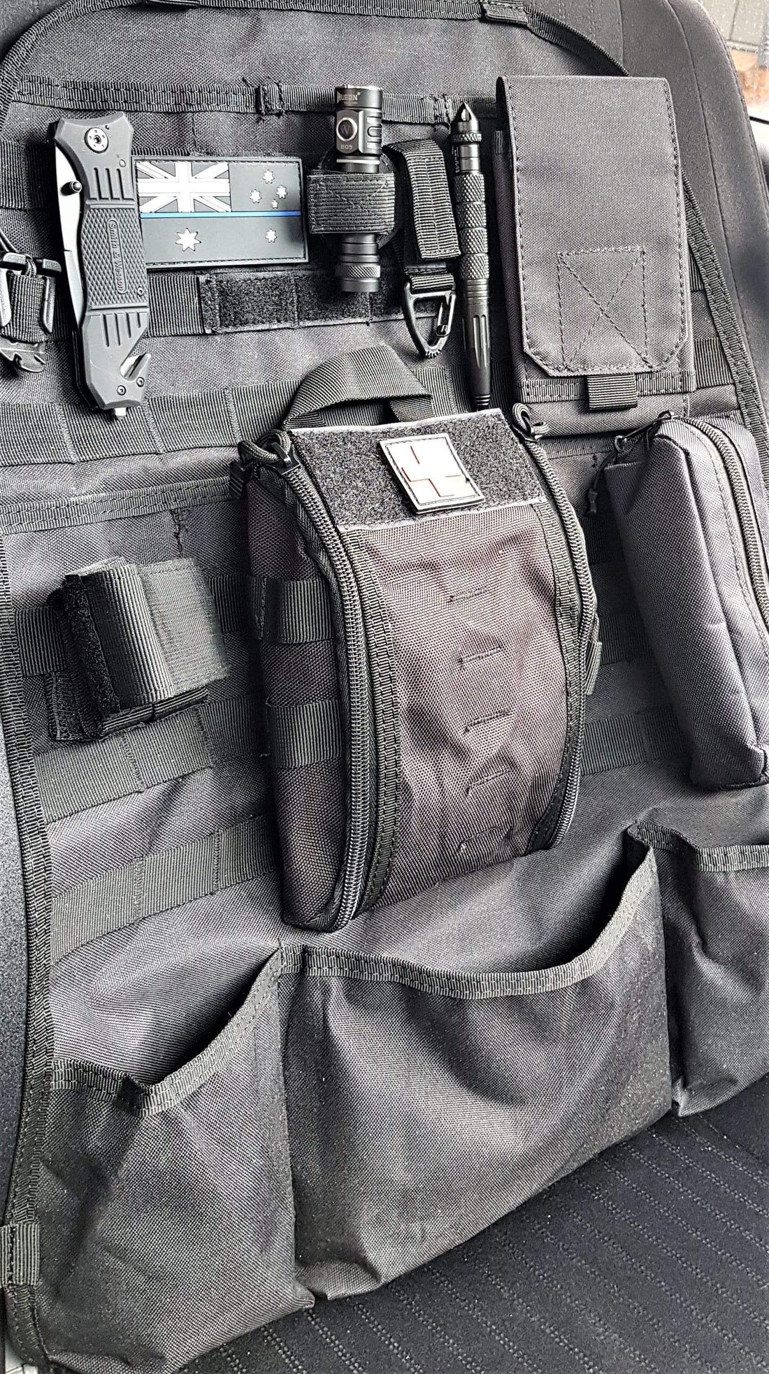 Tactical molle car seat back organizer organiser – Molle Shop Australia
